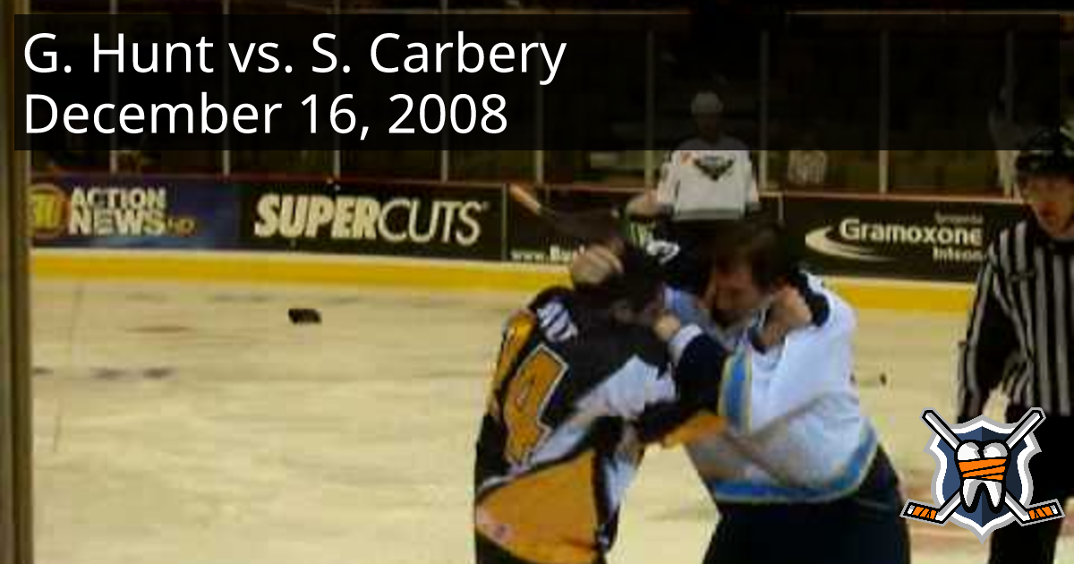 Garet Hunt vs. Spencer Carbery, December 16, 2008 - Stockton Thunder vs ...