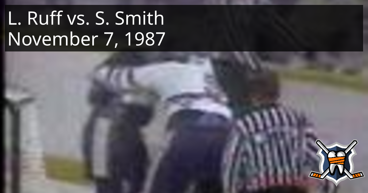 Lindy Ruff vs. Steve Smith, November 7, 1987 - Buffalo Sabres vs ...