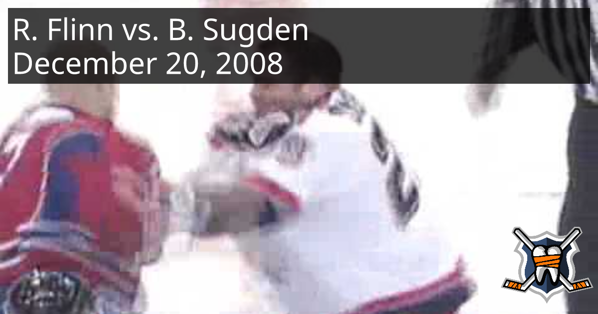 Ryan Flinn vs. Brandon Sugden, December 20, 2008 - Hamilton Bulldogs vs ...