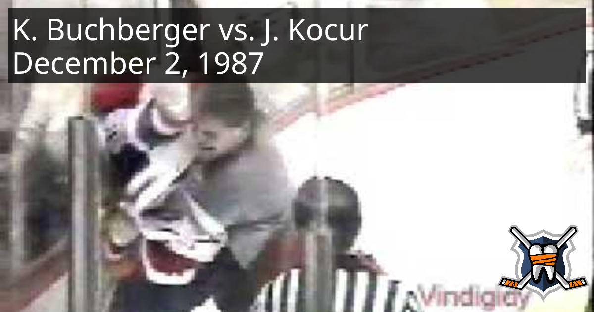 Kelly Buchberger vs. Joey Kocur, December 2, 1987 - Edmonton Oilers vs ...