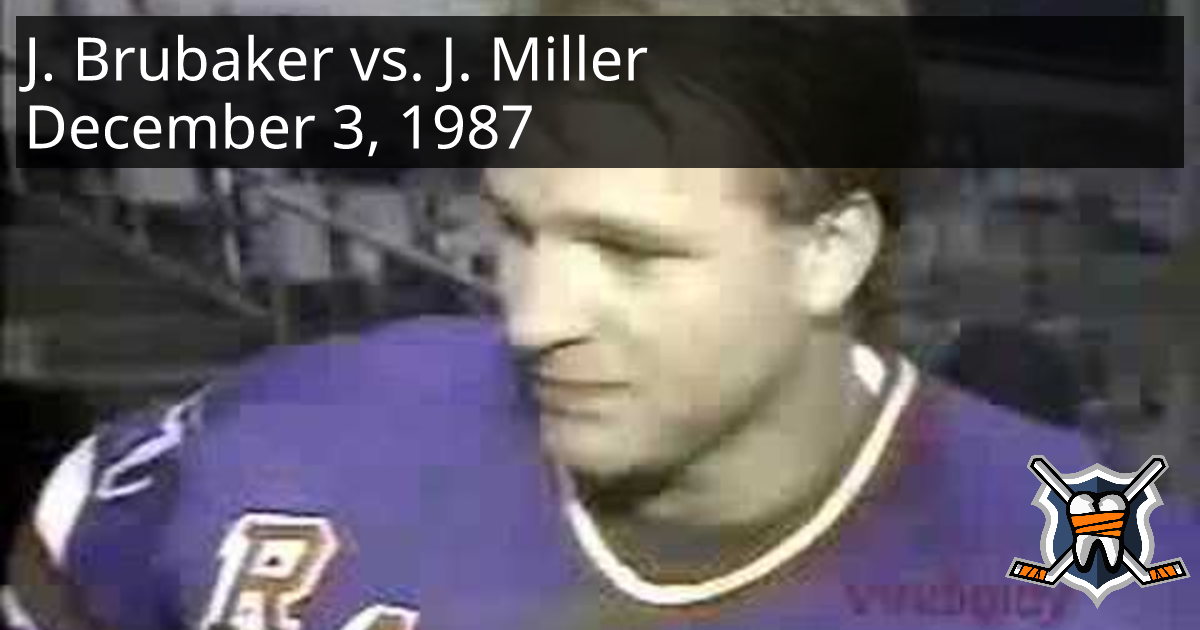 Jeff Brubaker vs. Jay Miller, December 3, 1987 - New York Rangers vs. Boston Bruins | HockeyFights