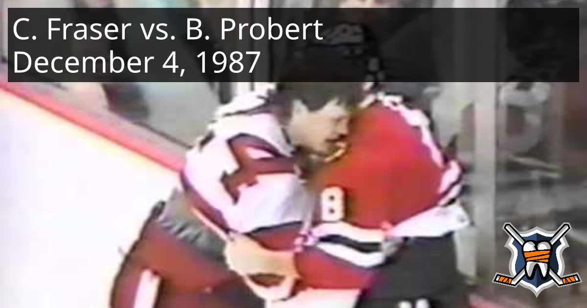 Curt Fraser vs. Bob Probert, December 4, 1987 - Chicago Blackhawks vs ...