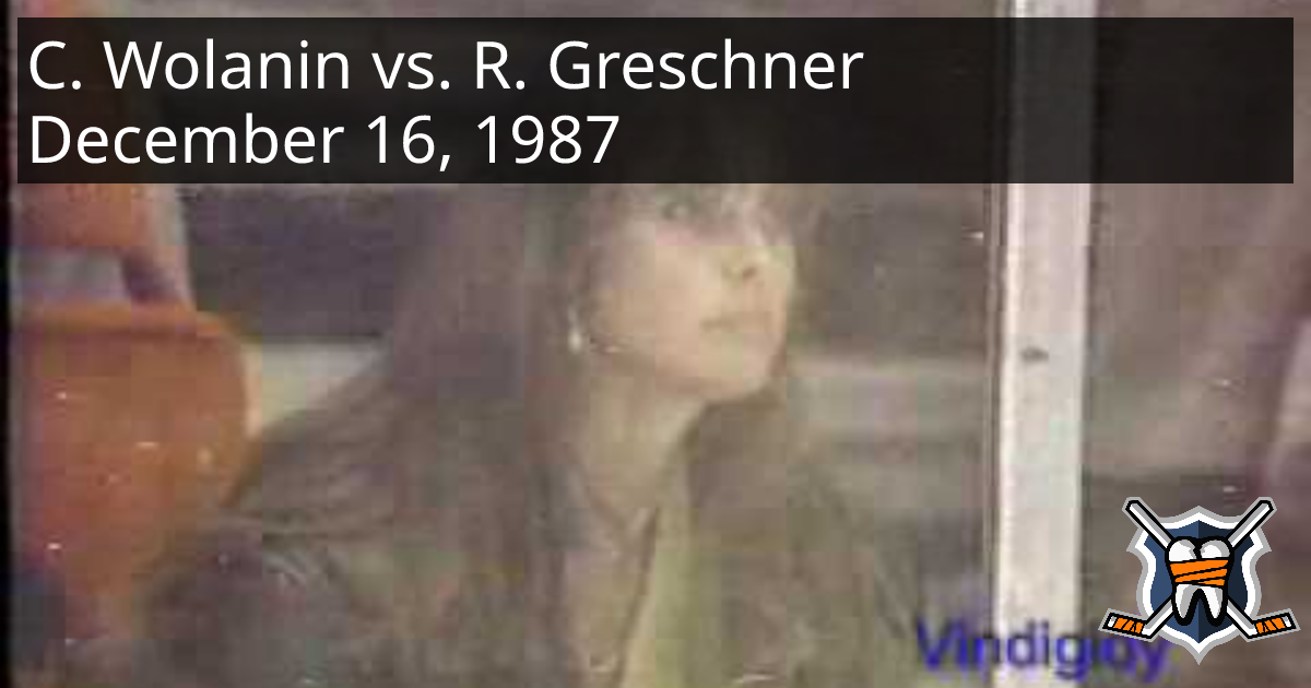Craig Wolanin vs. Ron Greschner, December 16, 1987 - New Jersey Devils ...