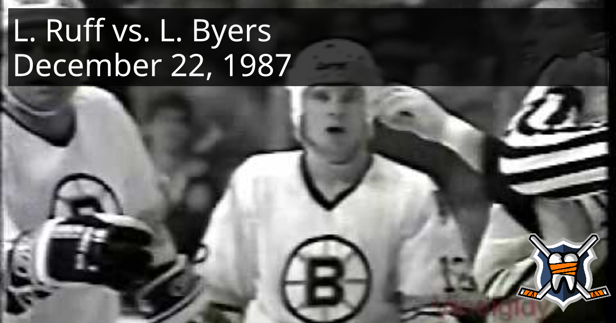Lindy Ruff vs. Lyndon Byers, December 22, 1987 - Buffalo Sabres vs ...