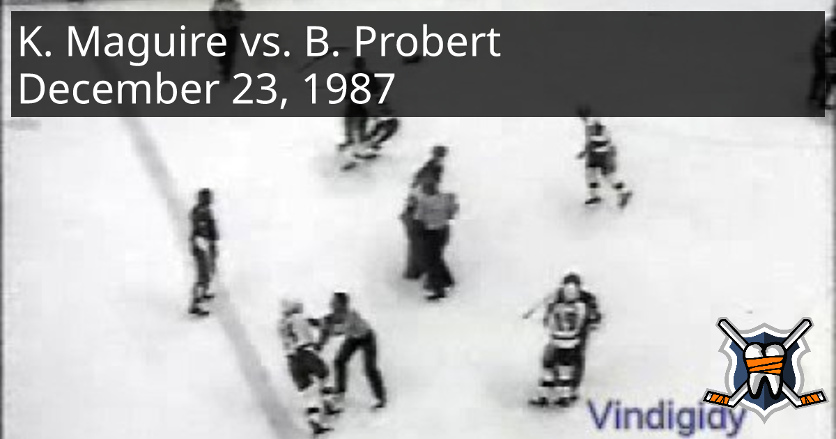 Kevin Maguire vs. Bob Probert, December 23, 1987 - Buffalo Sabres vs ...