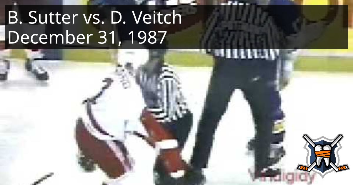 Brian Sutter vs. Darren Veitch, December 31, 1987 - St Louis Blues vs ...