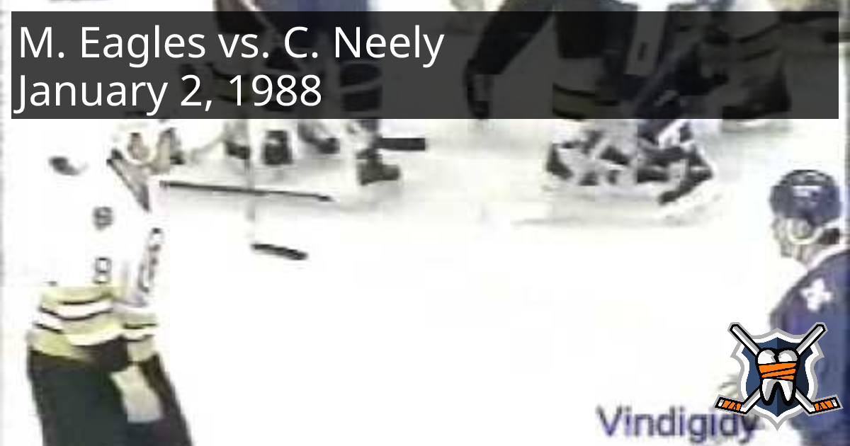 Mike Eagles vs. Cam Neely, January 2, 1988 - Quebec Nordiques vs ...
