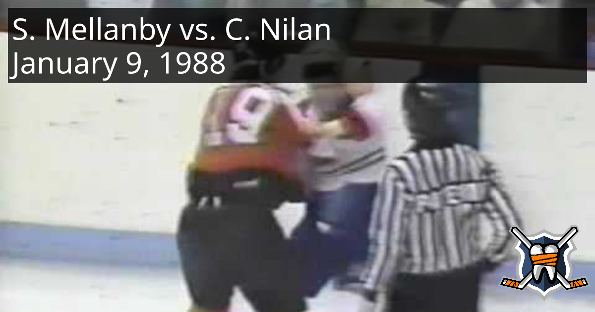 Scott Mellanby vs. Chris Nilan, January 9, 1988 - Philadelphia Flyers ...