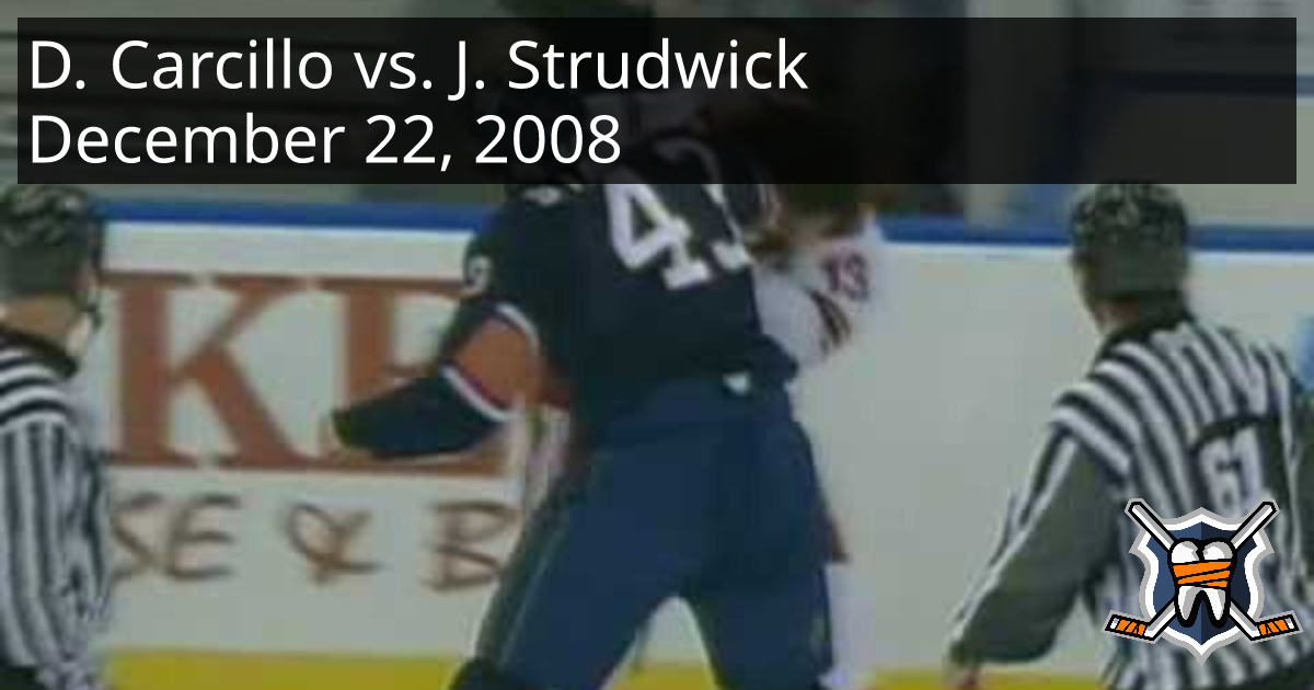 Dan Carcillo vs. Jason Strudwick, December 22, 2008 - Arizona Coyotes ...