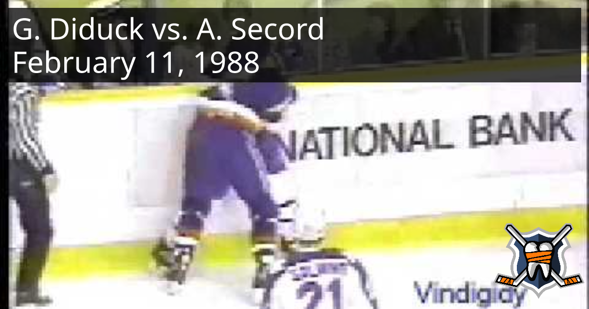 Gerald Diduck vs. Al Secord, February 11, 1988 - New York Islanders vs ...
