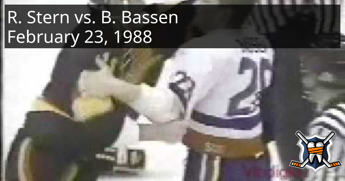 Ronnie Stern vs. Bob Bassen, February 23, 1988 - Vancouver Canucks vs ...