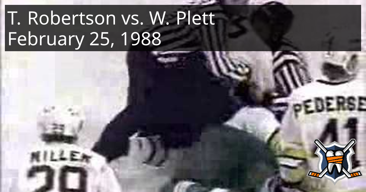 Torrie Robertson vs. Willi Plett, February 25, 1988 - Hartford Whalers ...