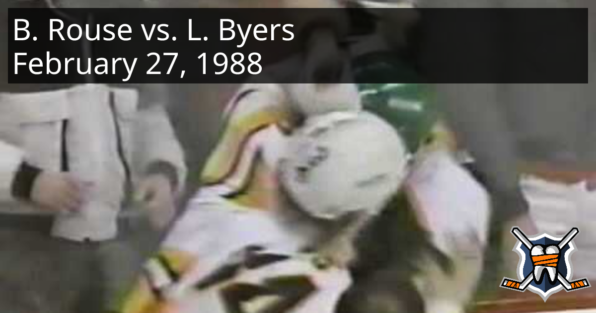 Bob Rouse vs. Lyndon Byers, February 27, 1988 - Minnesota North Stars ...