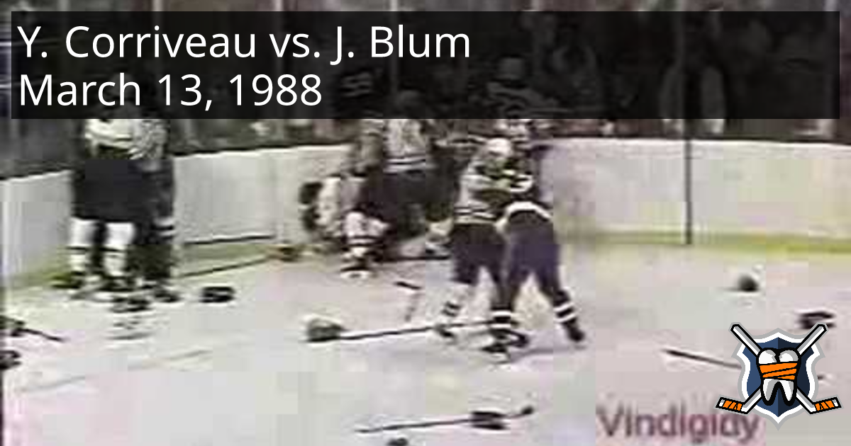 Yvon Corriveau vs. John Blum, March 13, 1988 - Washington Capitals vs ...