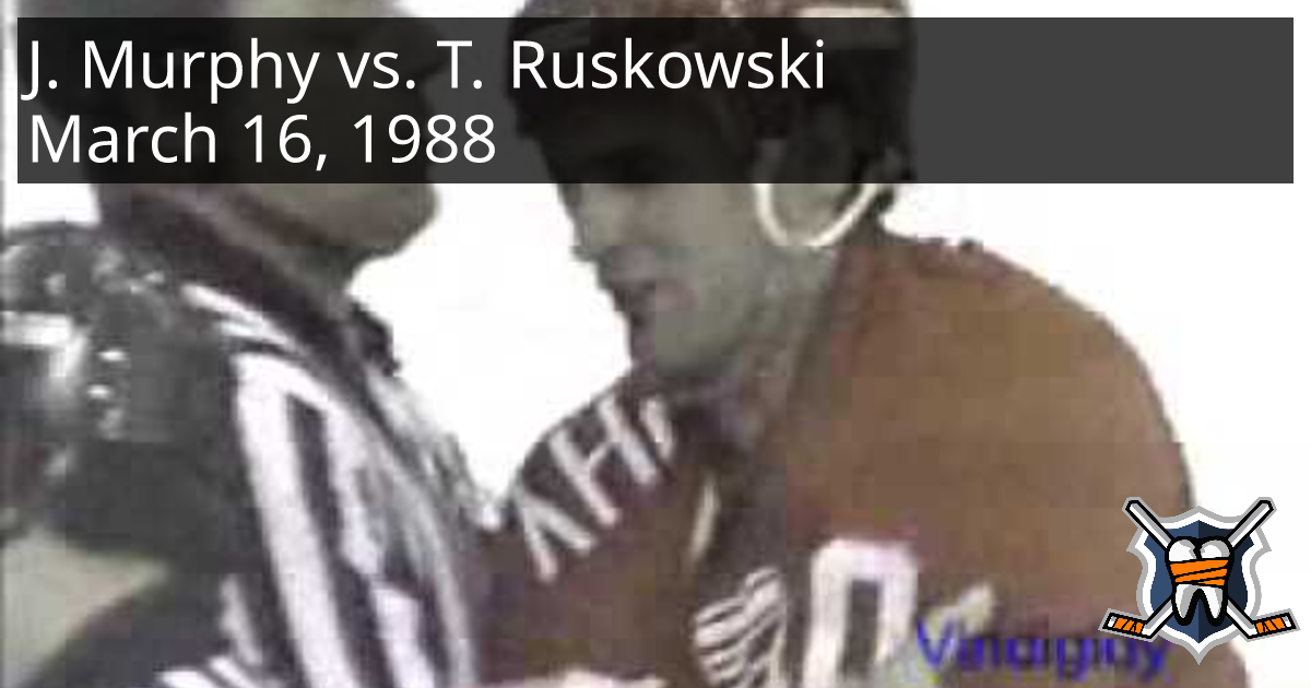 Joe Murphy vs. Terry Ruskowski, March 16, 1988 - Detroit Red Wings vs ...