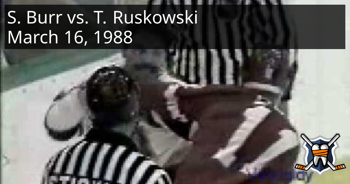 Shawn Burr vs. Terry Ruskowski, March 16, 1988 - Detroit Red Wings vs ...