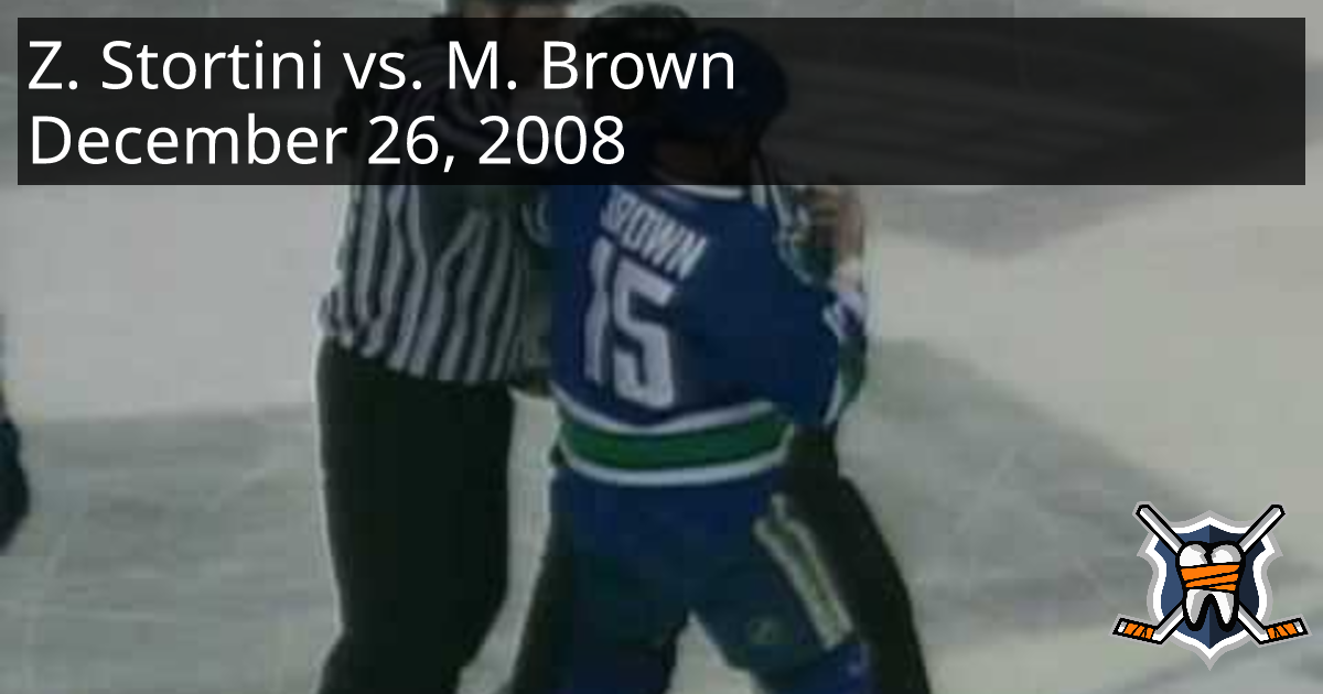 Zack Stortini vs. Mike Brown, December 26, 2008 - Edmonton Oilers vs ...