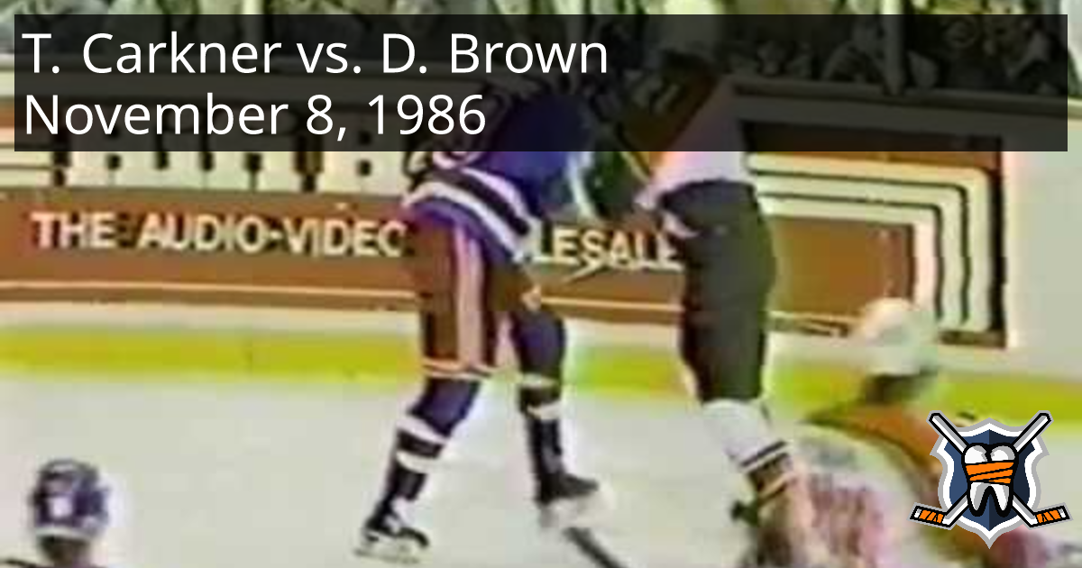 Terry Carkner vs. Dave Brown, November 8, 1986 - New York Rangers vs ...