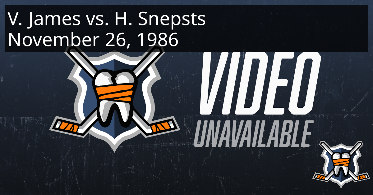 Val James vs. Harold Snepsts, November 26, 1986 - Toronto Maple Leafs ...