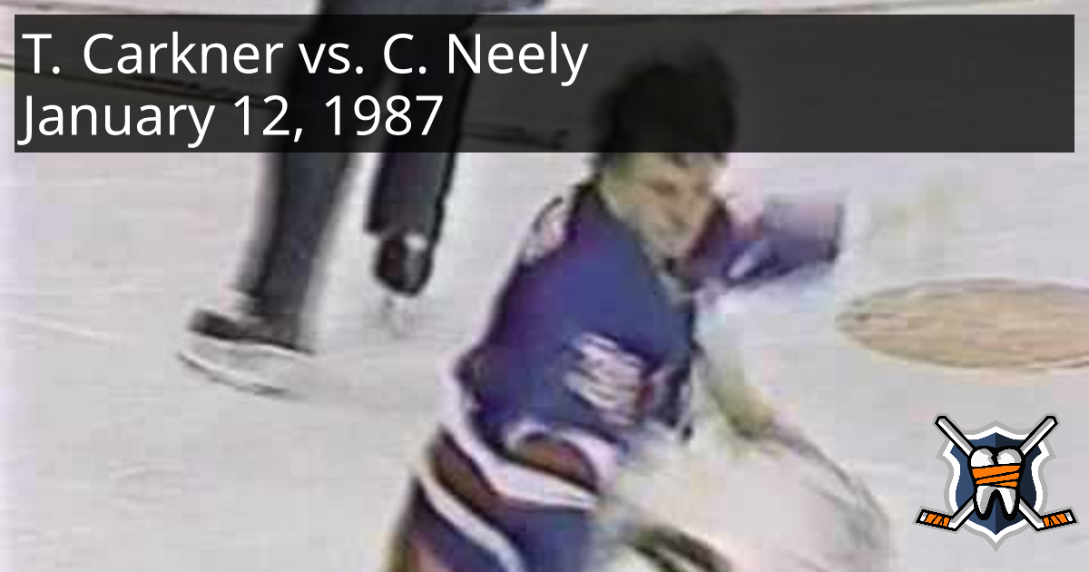Terry Carkner vs. Cam Neely, January 12, 1987 - New York Rangers vs ...