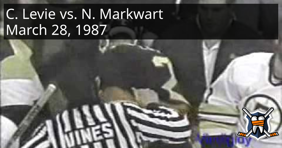 Craig Levie vs. Nevin Markwart, March 28, 1987 - Vancouver Canucks vs ...