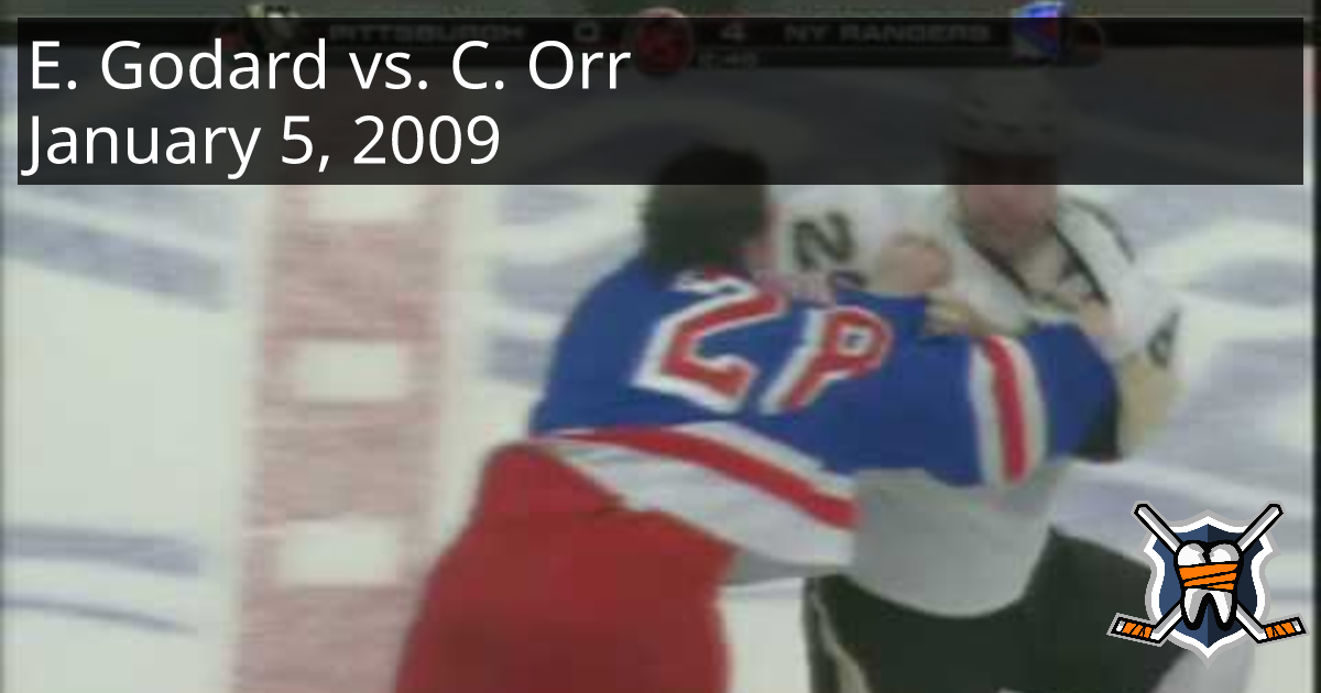 Eric Godard vs. Colton Orr, January 5, 2009 - Pittsburgh Penguins vs ...