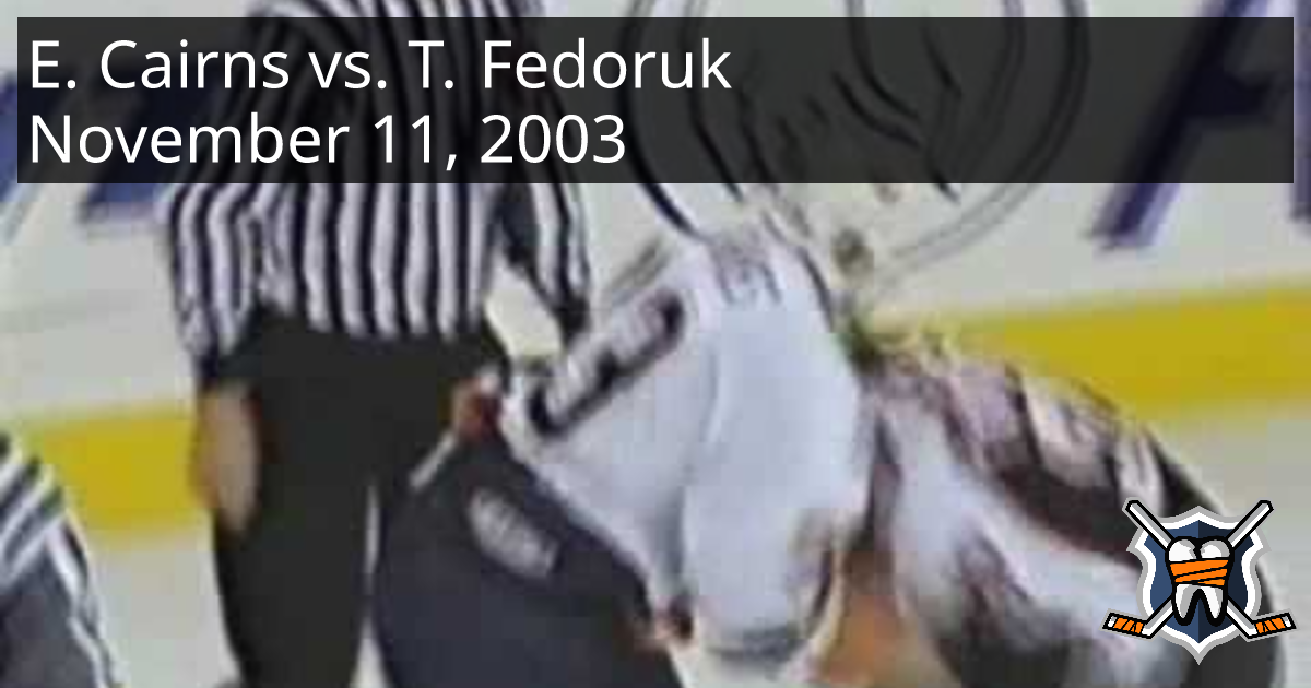 Eric Cairns vs. Todd Fedoruk, November 11, 2003 - New York Islanders vs ...