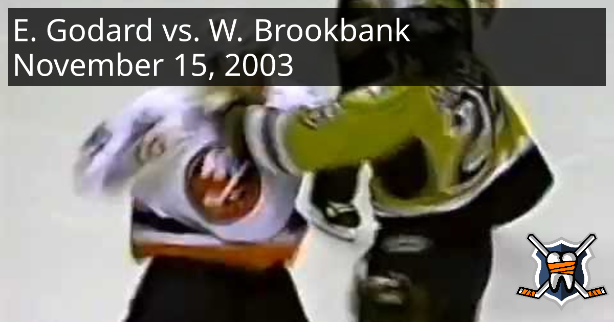 Eric Godard vs. Wade Brookbank, November 15, 2003 - New York Islanders ...