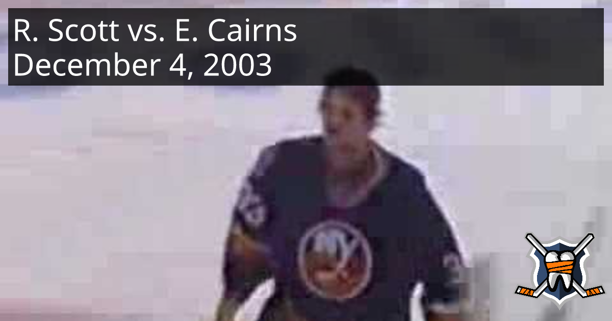 Richard Scott vs. Eric Cairns, December 4, 2003 - New York Rangers vs ...