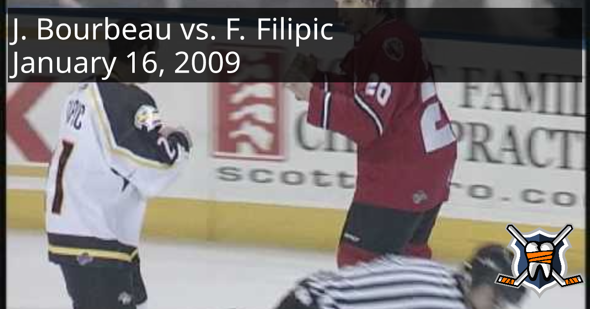 Jean Bourbeau vs. Fraser Filipic, January 16, 2009 - Odessa Jackalopes ...
