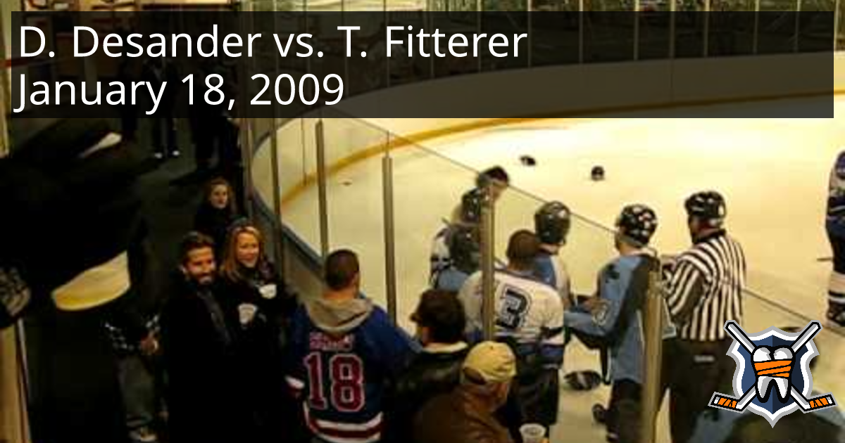David Desander vs. T.J. Fitterer, January 18, 2009 - Evansville IceMen ...