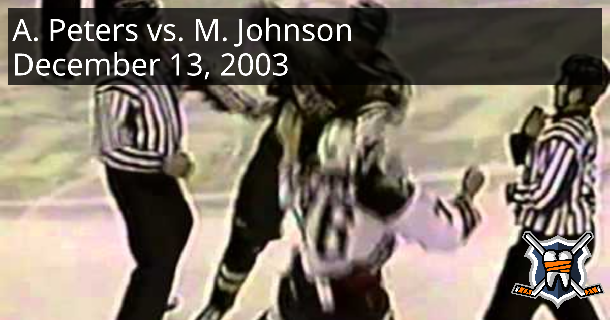 Andrew Peters vs. Matt Johnson, December 13, 2003 - Buffalo Sabres vs ...