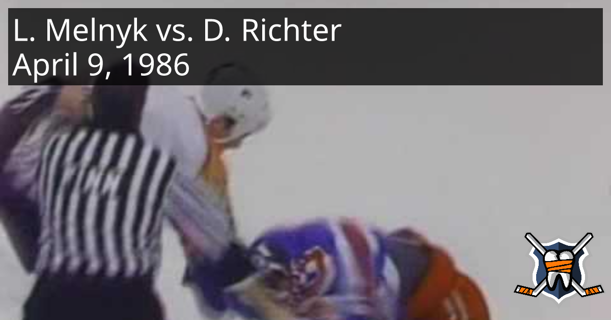 Larry Melnyk vs. Dave Richter, April 9, 1986 - New York Rangers vs ...
