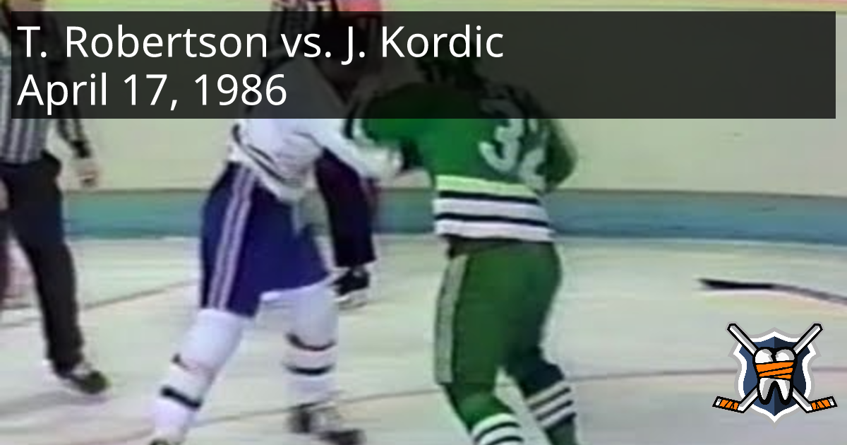 Torrie Robertson vs. John Kordic, April 17, 1986 - Hartford Whalers vs ...