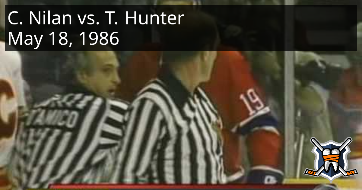 Chris Nilan vs. Tim Hunter, May 18, 1986 - Montreal Canadiens vs ...
