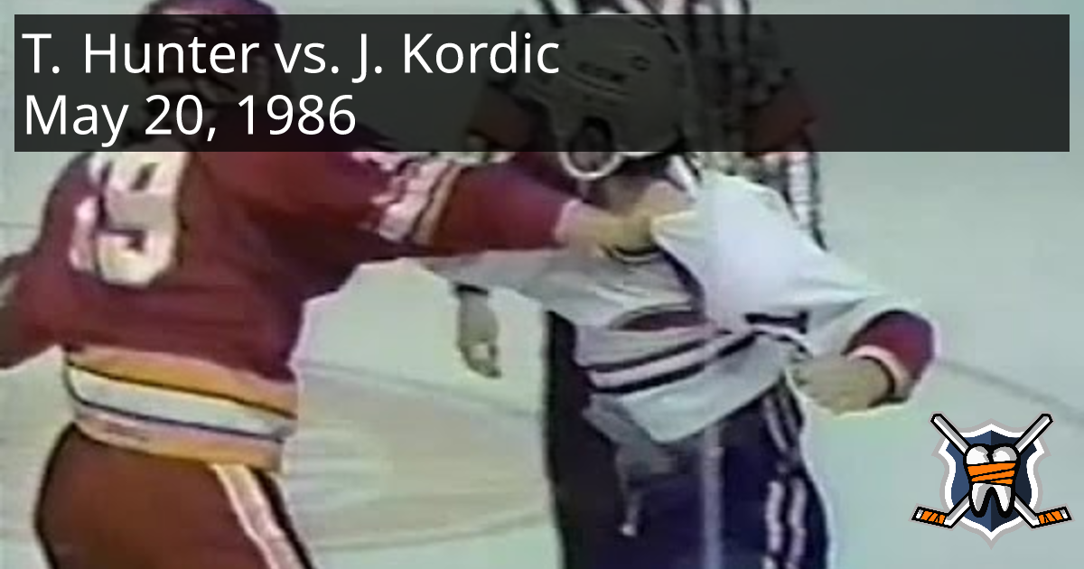 Tim Hunter vs. John Kordic, May 20, 1986 - Calgary Flames vs. Montreal ...