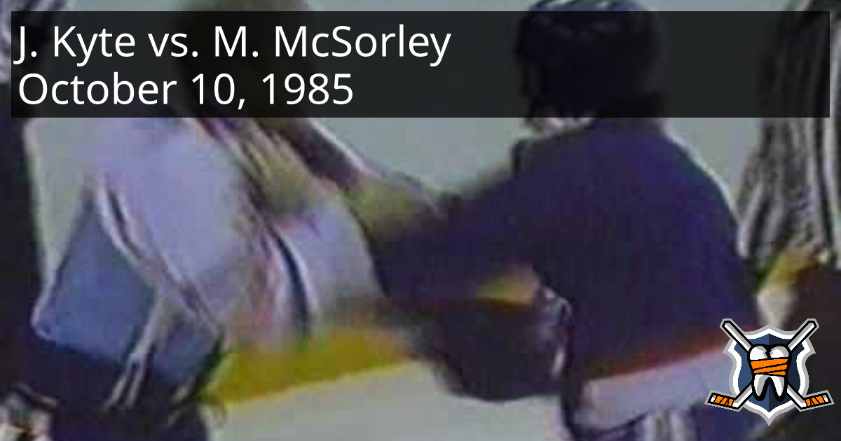Jim Kyte vs. Marty McSorley, October 10, 1985 - Winnipeg Jets vs ...