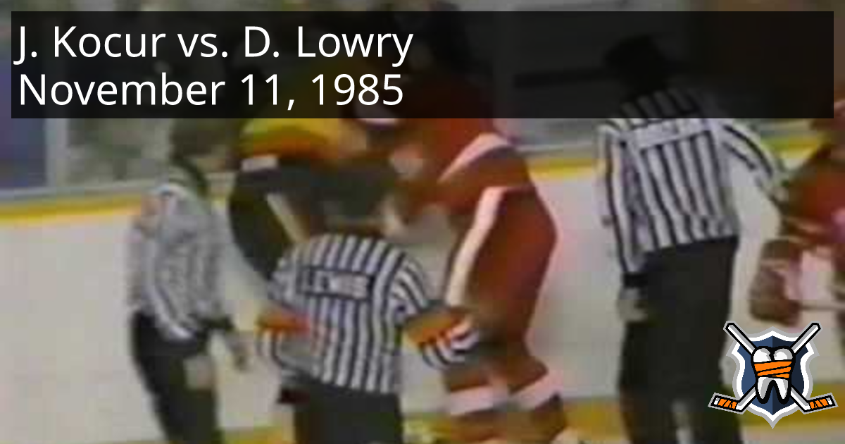 Joey Kocur vs. Dave Lowry, November 11, 1985 - Detroit Red Wings vs ...