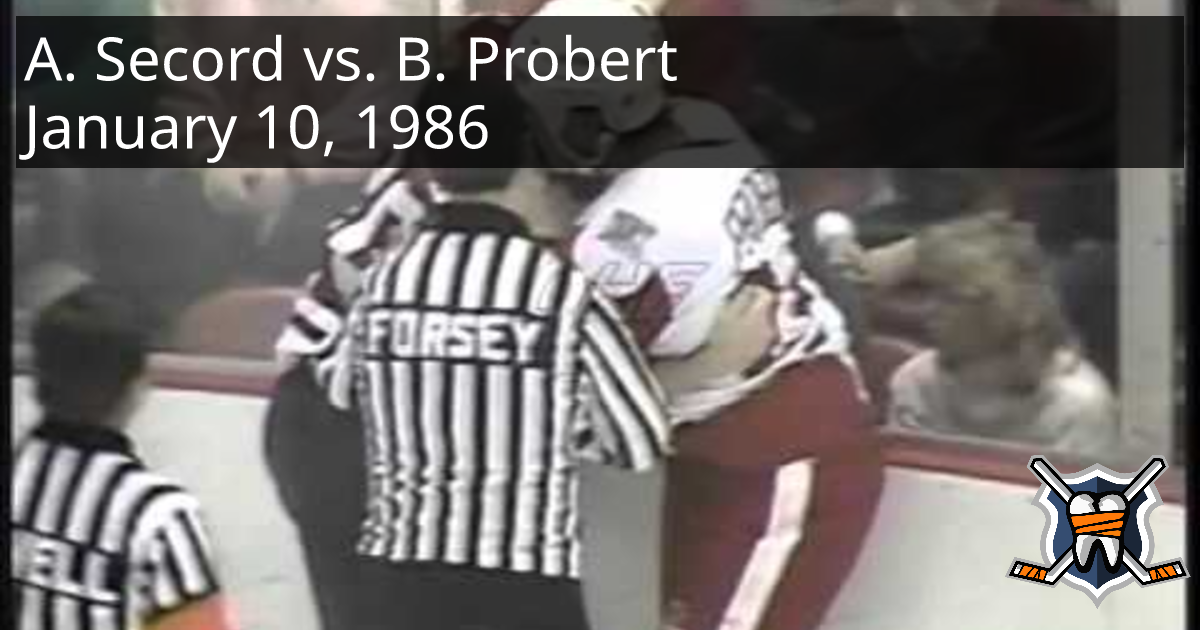 Al Secord vs. Bob Probert, January 10, 1986 - Chicago Blackhawks vs ...