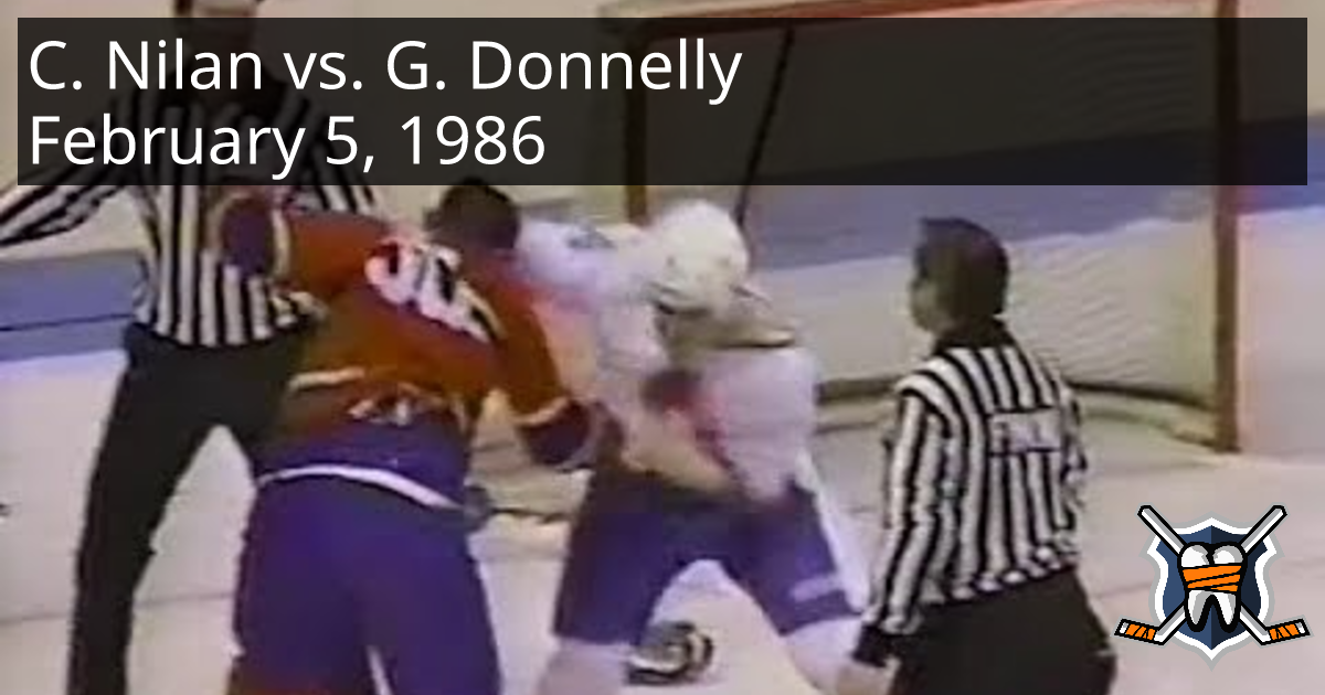 Chris Nilan vs. Gord Donnelly, February 5, 1986 - Montreal Canadiens vs ...