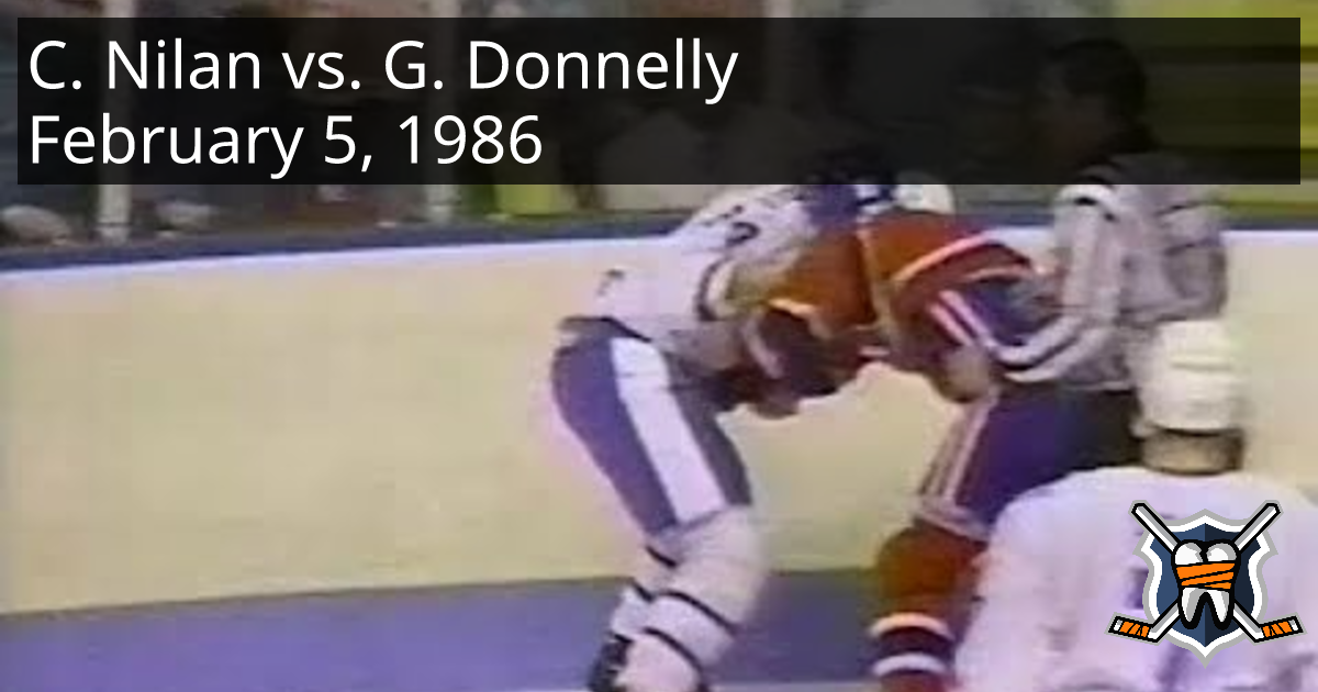 Chris Nilan vs. Gord Donnelly, February 5, 1986 - Montreal Canadiens vs ...