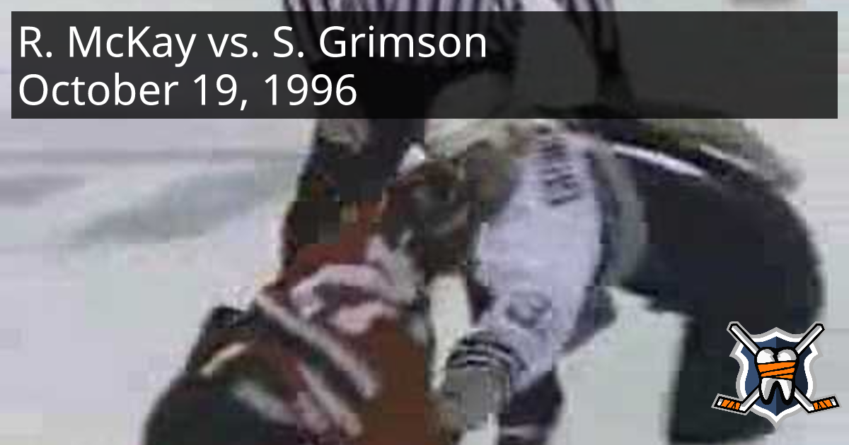 Randy McKay vs. Stu Grimson, October 19, 1996 - New Jersey Devils vs ...