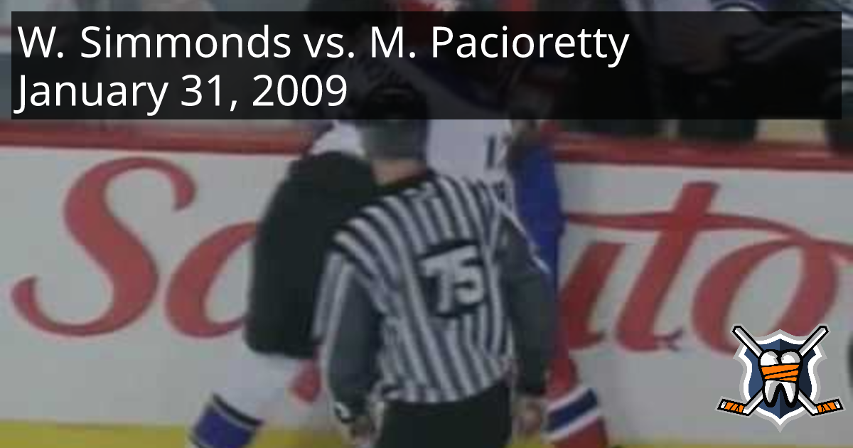 Wayne Simmonds vs. Max Pacioretty, January 31, 2009 - Los Angeles Kings ...