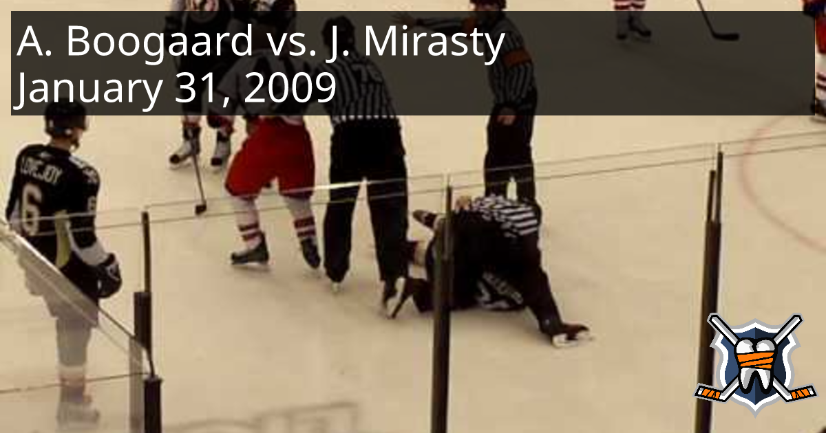Aaron Boogaard vs. Jon Mirasty, January 31, 2009 - Wilkes-Barre ...