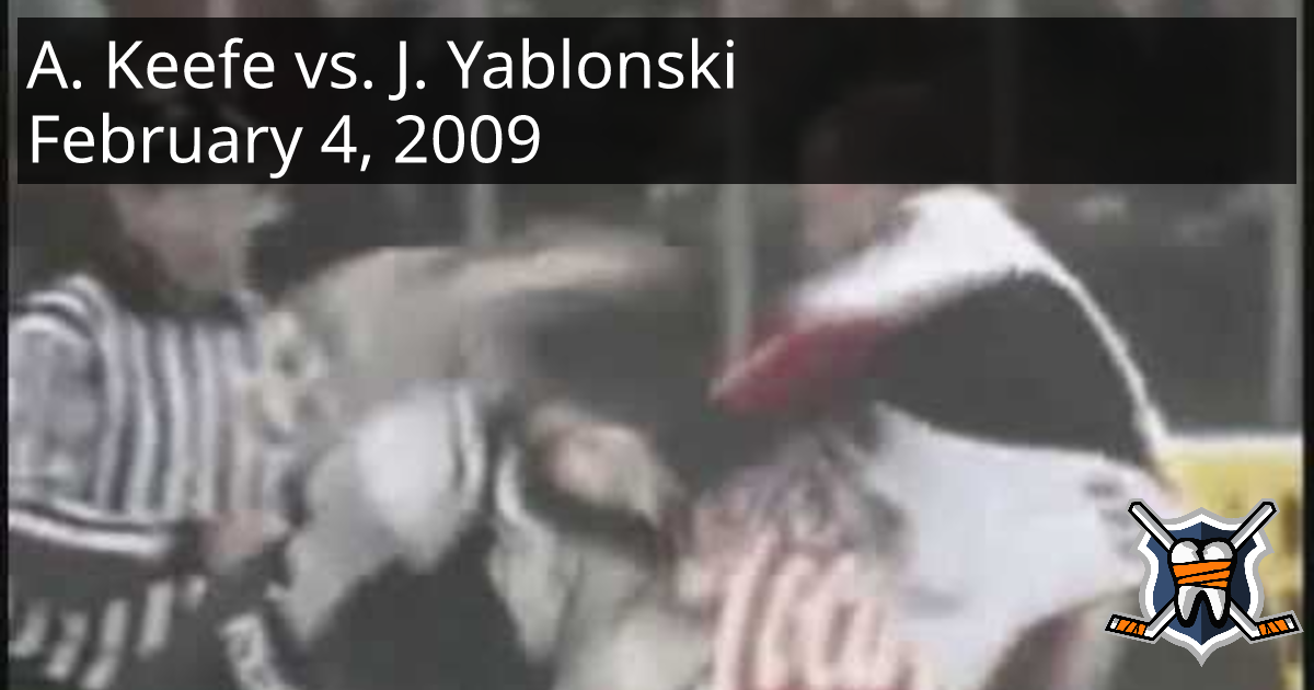 Adam Keefe vs. Jeremy Yablonski, February 4, 2009 - San Antonio Rampage ...