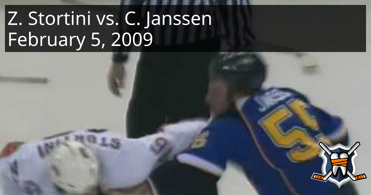Zack Stortini vs. Cam Janssen, February 5, 2009 - Edmonton Oilers vs ...