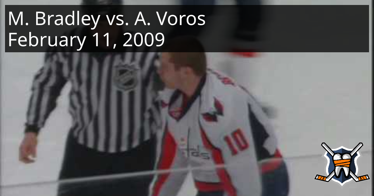 Matt Bradley vs. Aaron Voros, February 11, 2009 - Washington Capitals ...
