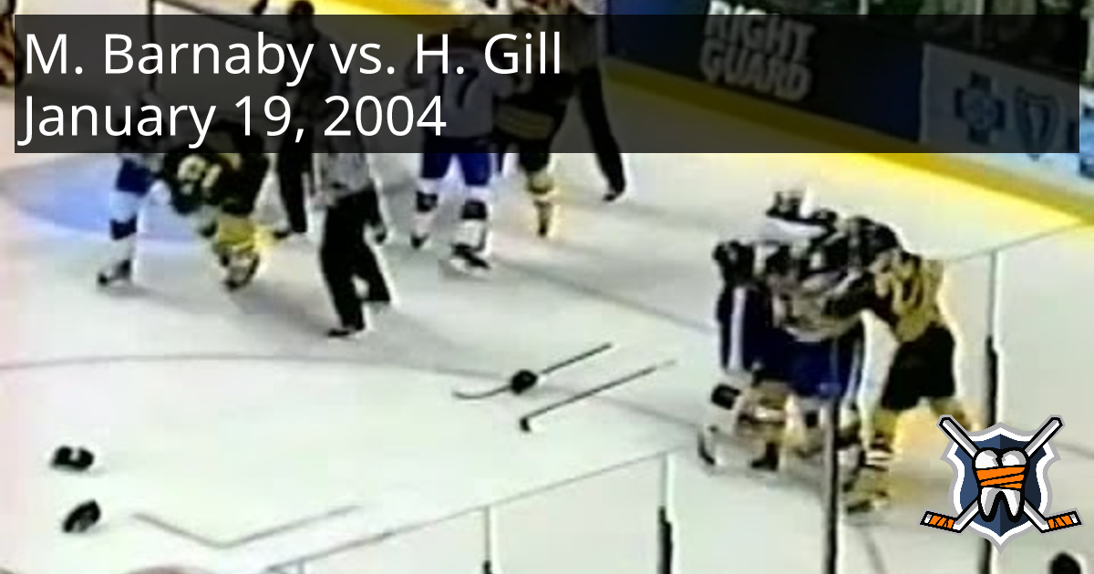 Matthew Barnaby vs. Hal Gill, January 19, 2004 - New York Rangers vs ...