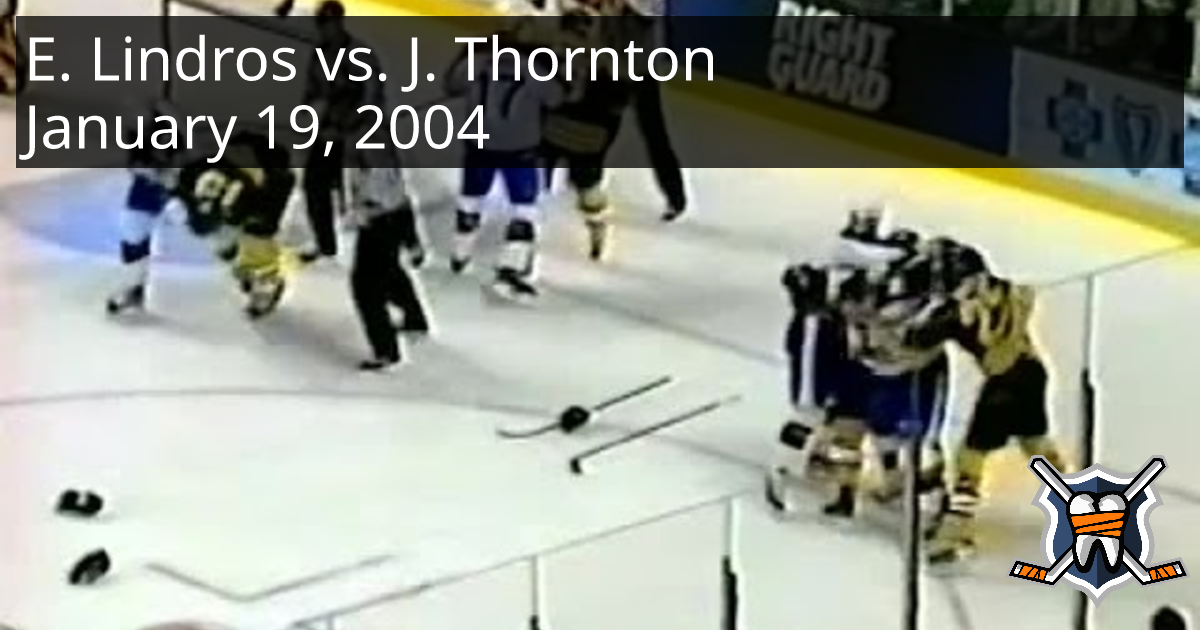 Eric Lindros vs. Joe Thornton, January 19, 2004 - New York Rangers vs ...