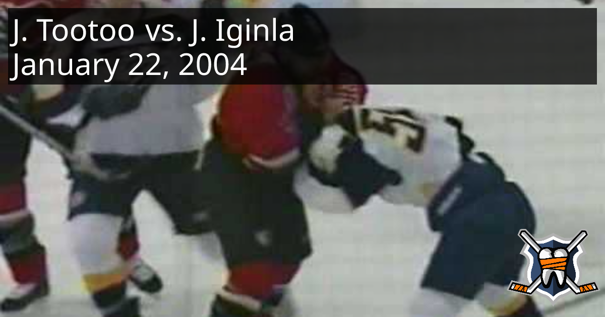 Jordin Tootoo vs. Jarome Iginla, January 22, 2004 - Nashville Predators ...
